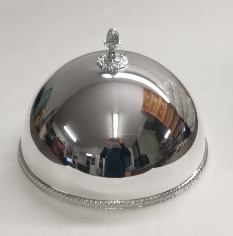 Silver Plated Cloche - Shown with Acorn Knob and Gadroon edge