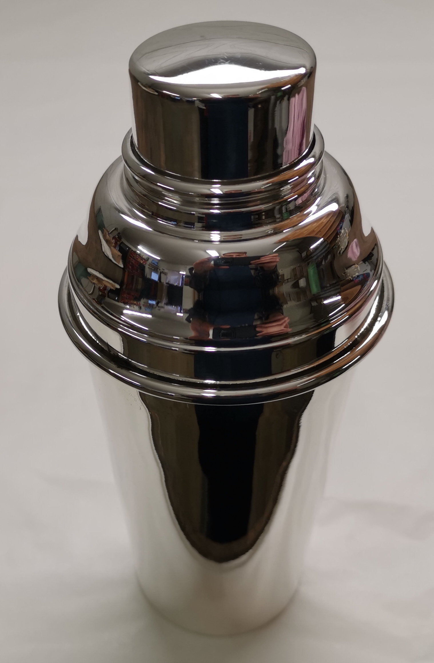 Silver Plated Cocktail Shaker Three Piece Shaker With Wrapped Edge