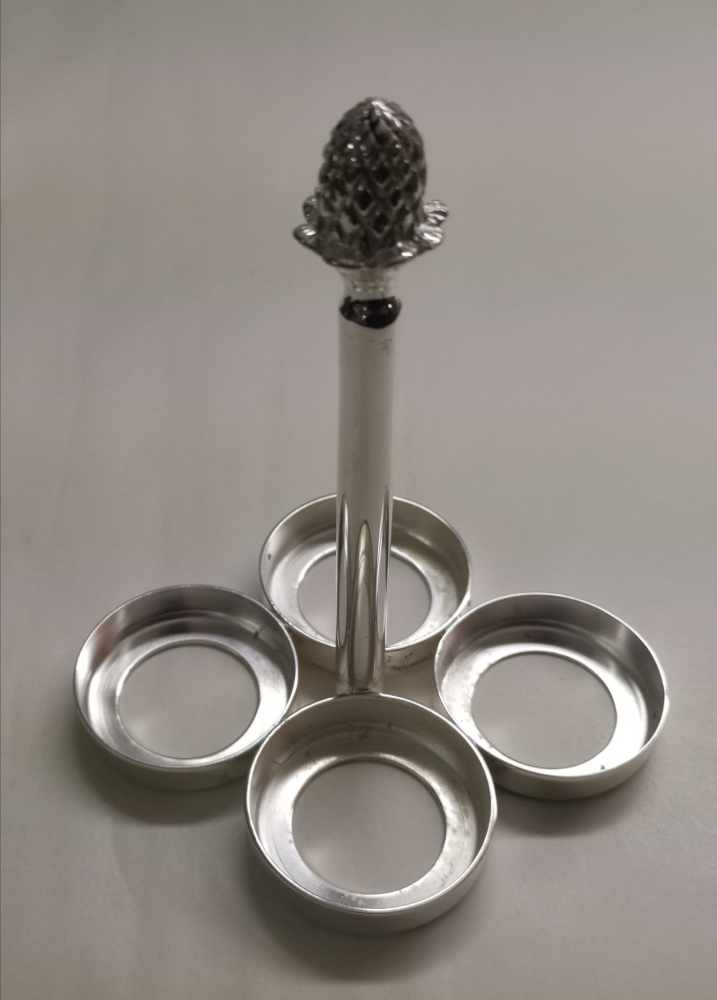 Silver Jam Pot Holder Four Way with Acorn Knob - Other knobs available
